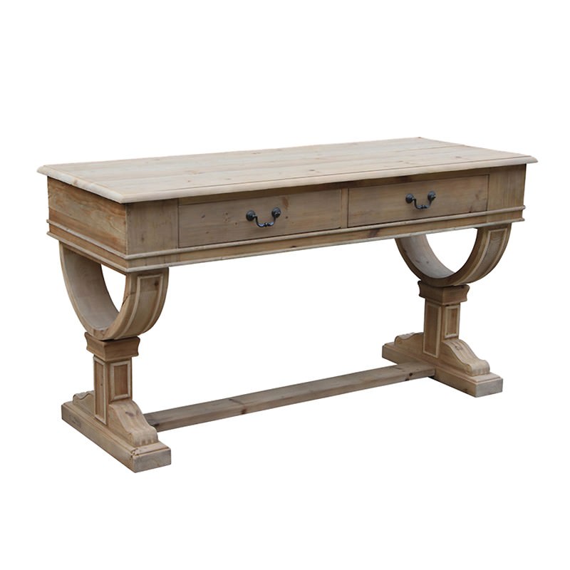 Curtis Reclaimed Pine Timber 2 Drawer Console Table, 150cm, Natural