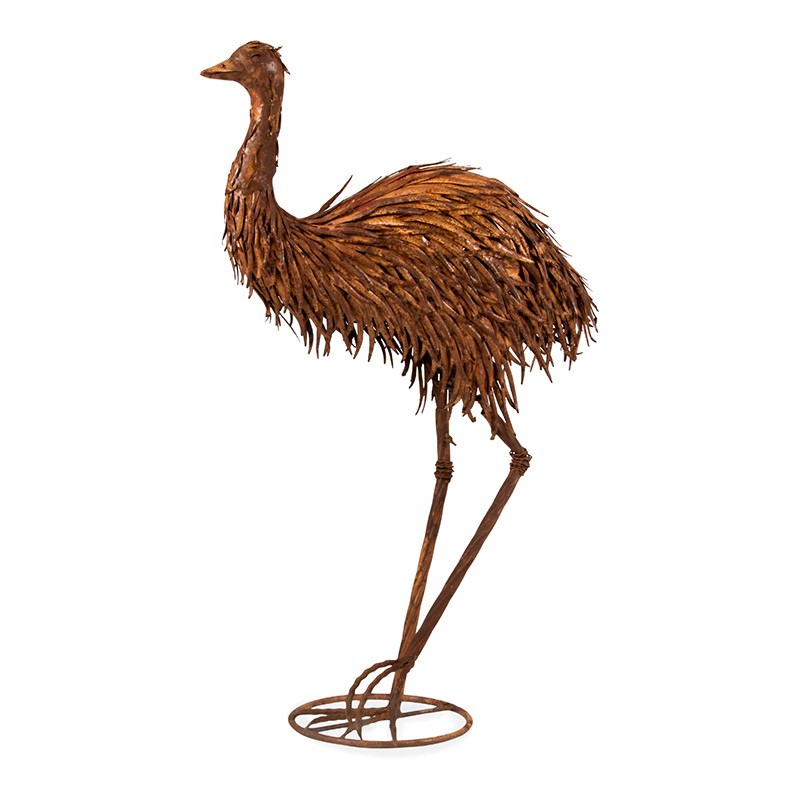 Medlow Rustic Metal Emu Statue, Small