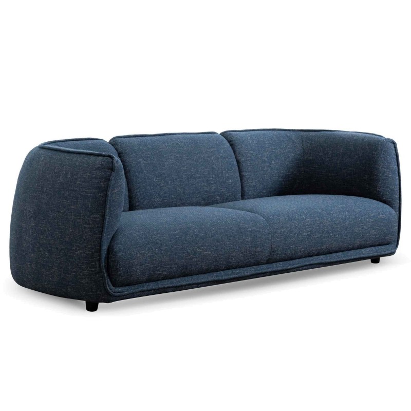 Elza Fabric Sofa, 3 Seater, Dark Blue