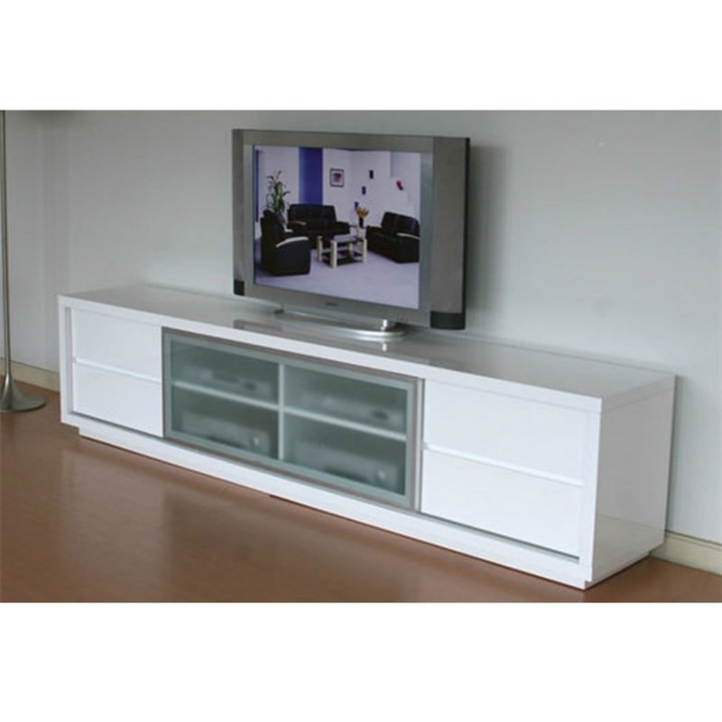 WD-205 240cm TV Unit in Gloss White MDF