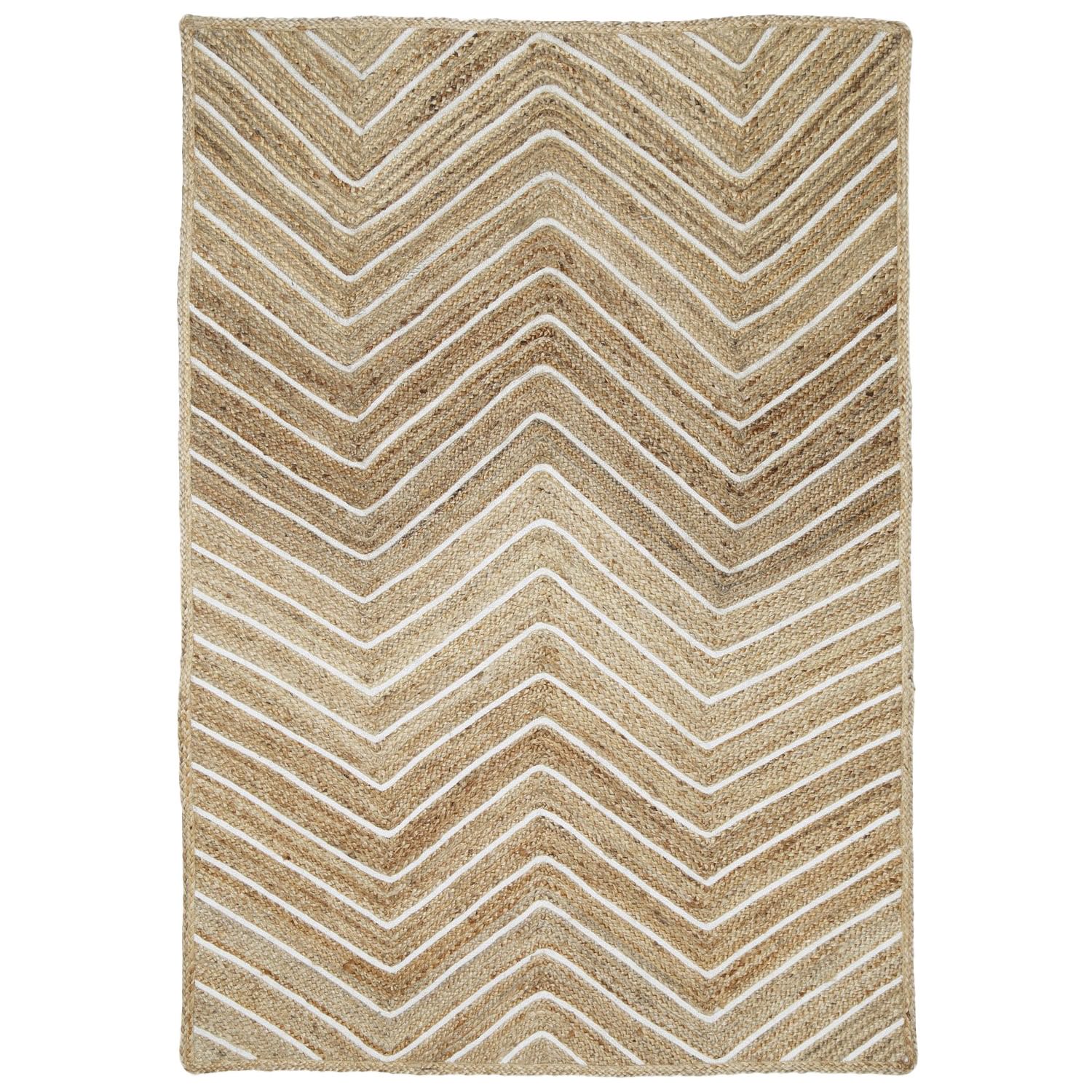 Artisan Chevron Handmade Jute Rug, 280x190cm, Natural