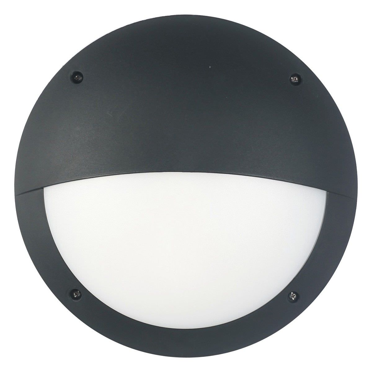 Prestons IP66 Exterior Eyelid LED Bunker Wall Light, Black