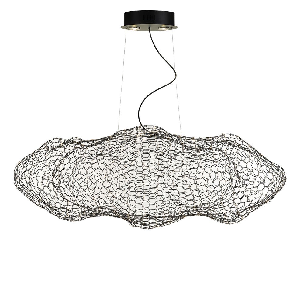Kasha Metal Mesh Cloud Pendant Light, Black