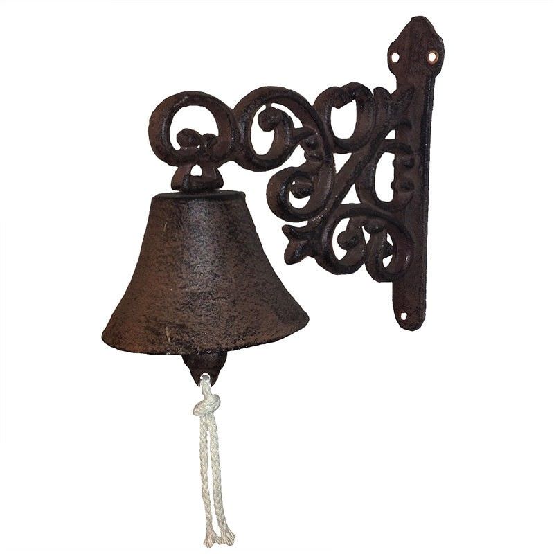 Scroll Cast Iron Door Bell - Antique Rust
