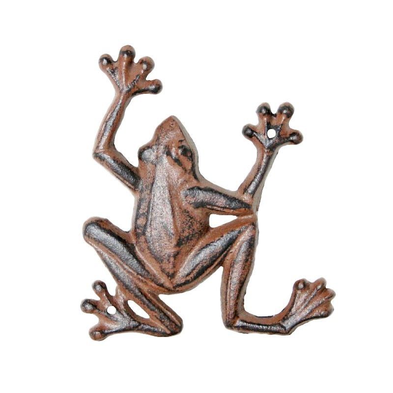 Frog Cast Iron Garden Decor - Antique Rust