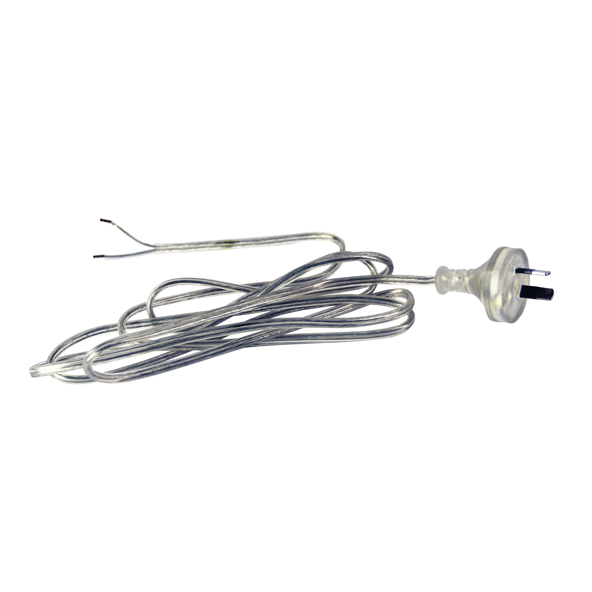 Oriel Lighting Double Insulated Flex Moulded Plug, Clear