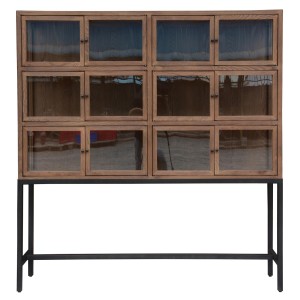 Hamlyn Oak Timber & Metal Display Cabinet, Large